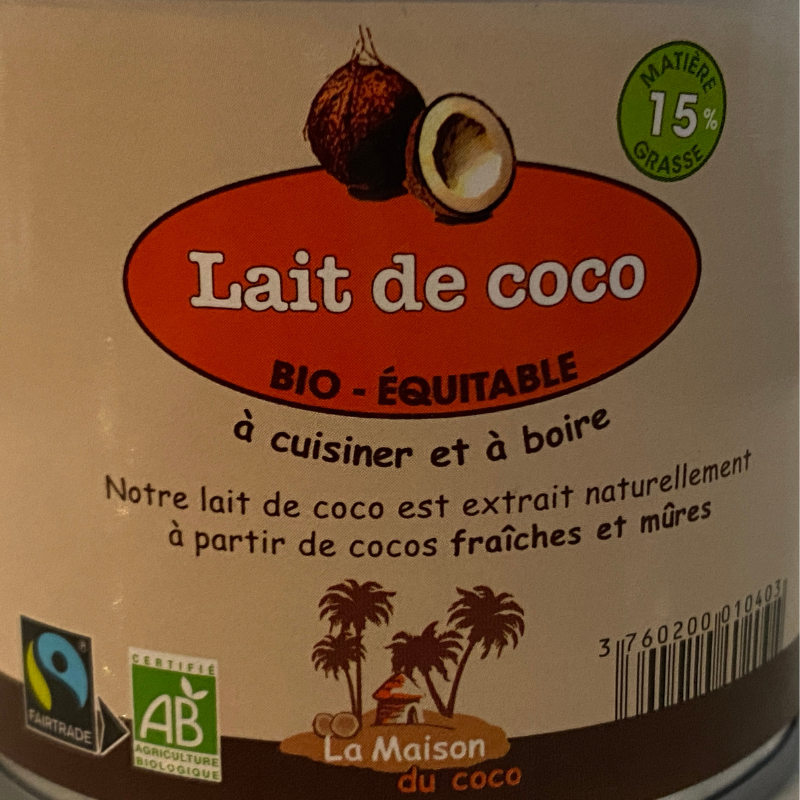 Lait de Coco Bio - Du Panier à l'Assiette